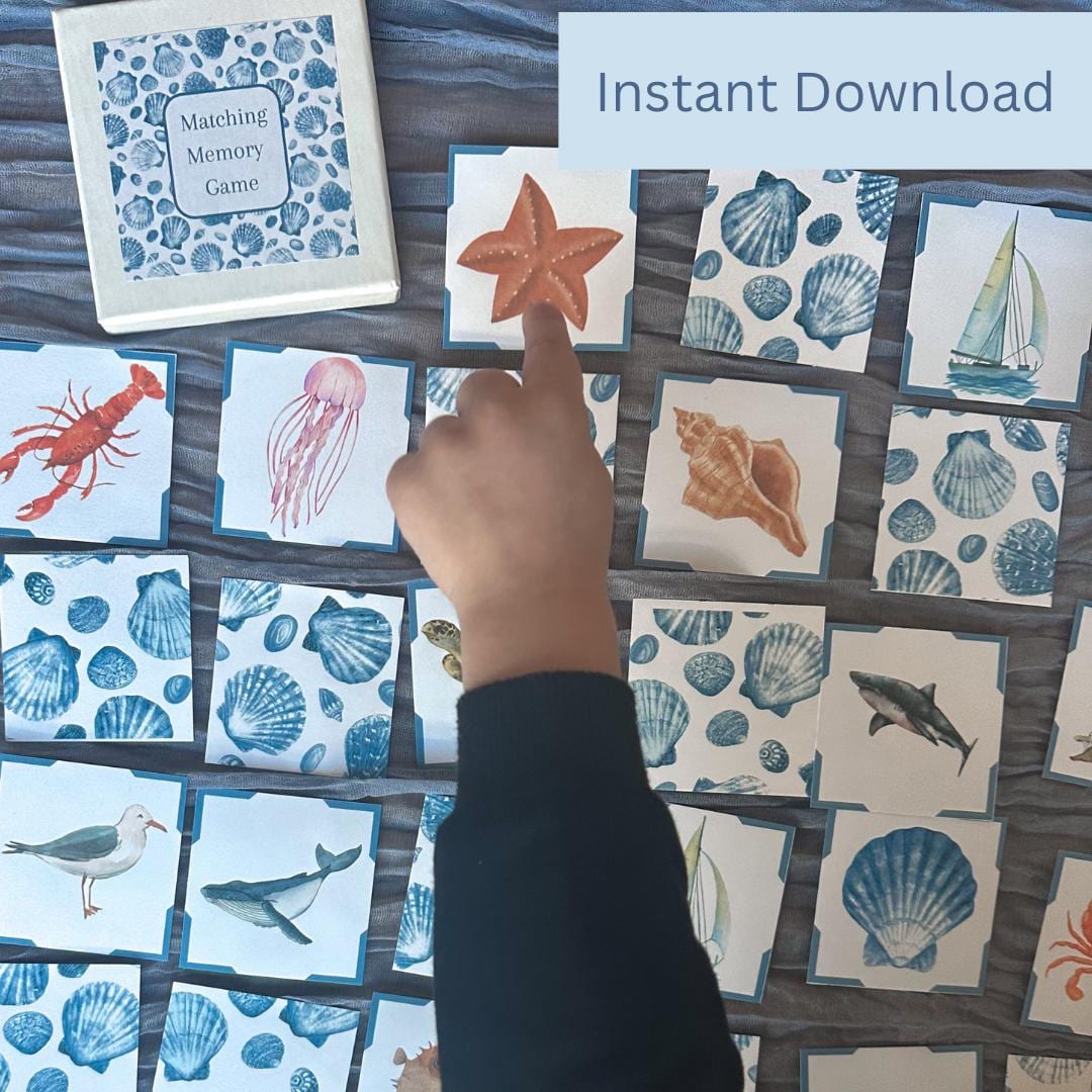 Ocean Memory Game for Kids Ocean Lover Stocking Stuffer Nature Matching ...