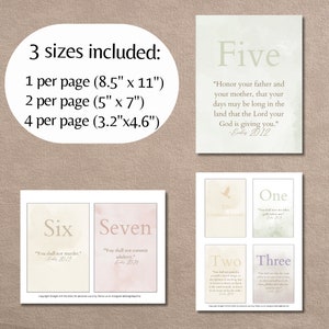 10 Commandment Cards Bible Verse Cards Scripture Memorization Cards ...