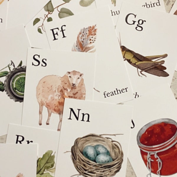 Alphabet Flash Cards - Etsy