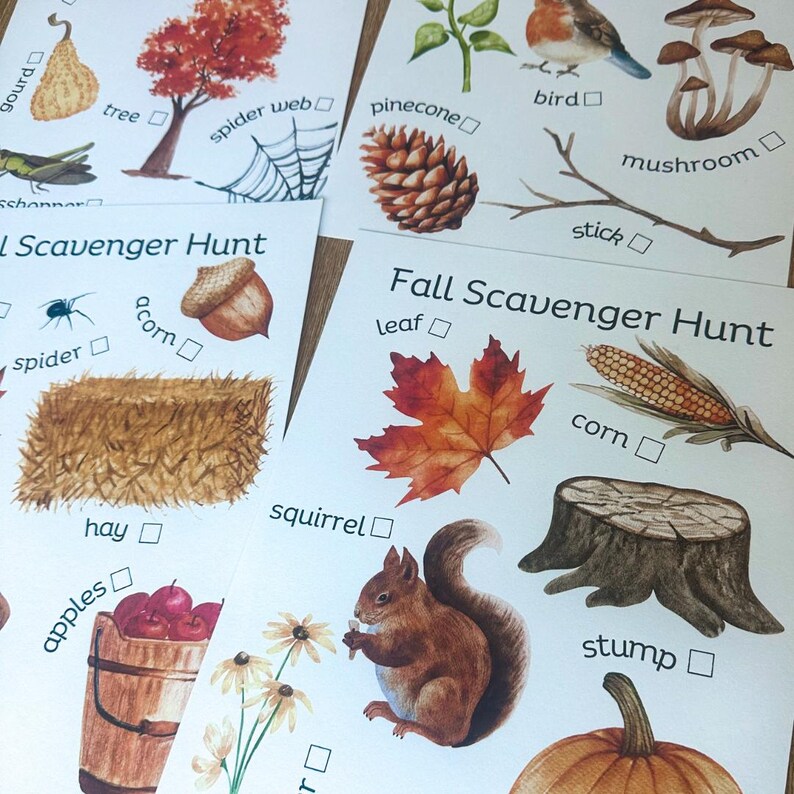 Fall Scavenger Hunt Nature Activity for Kids Printable Games for Kids ...