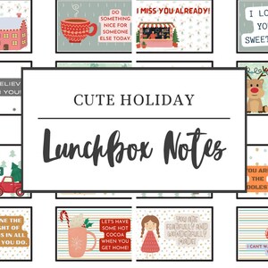 Christmas Lunchbox Notes Cute Cards Sweet Notes for Children Holiday ...