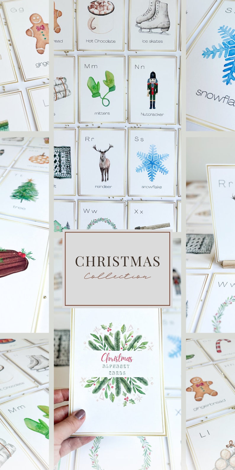 Winter ABC Cards: Christmas Alphabet for Homeschool & Nursery - Etsy