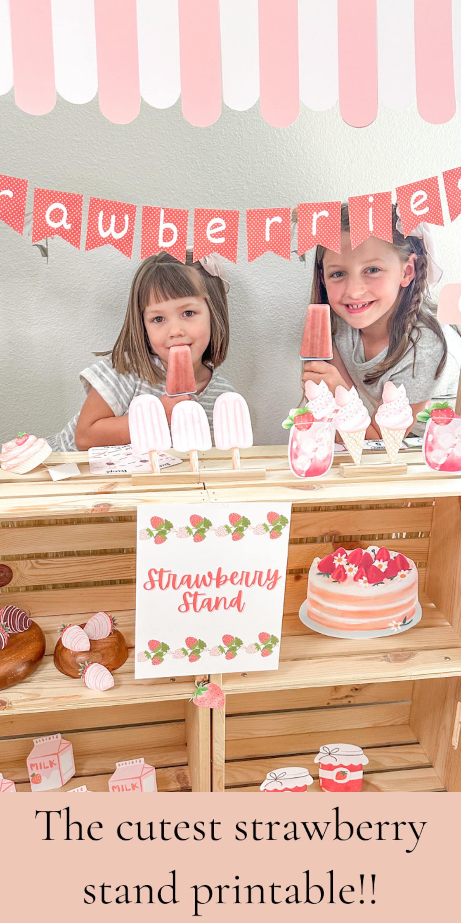 Dramatic Play Strawberry Treats Stand for Birthday Party's and ...