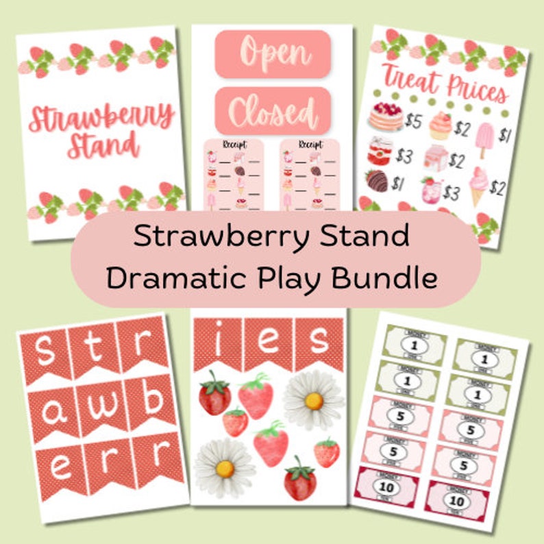 Dramatic Play Strawberry Treats Stand for Birthday Party's and ...