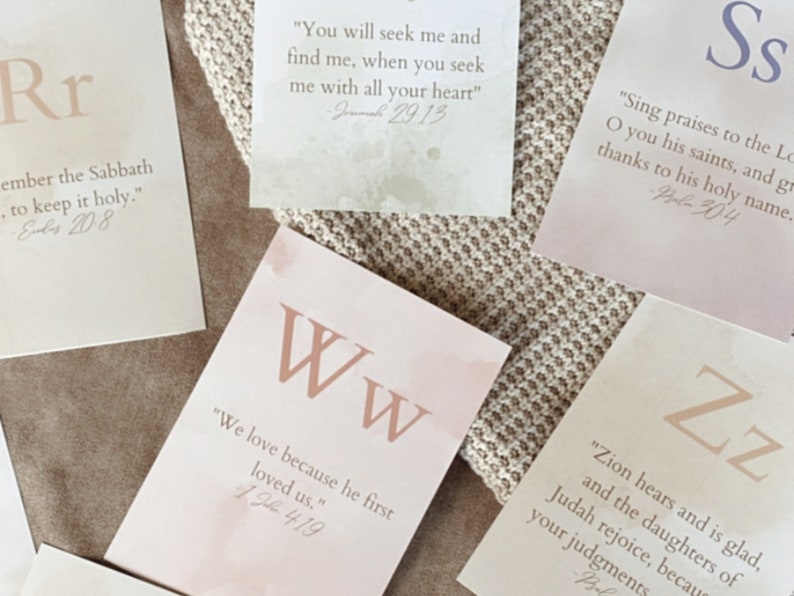 Scripture Alphabet Cards Bible Verse ABC Cards Scripture Memorization ...