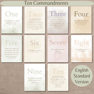 10 Commandment Cards Bible Verse Cards Scripture Memorization Cards ...