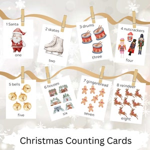 Christmas Number Cards Printable / Holiday Preschool Classroom Counting ...