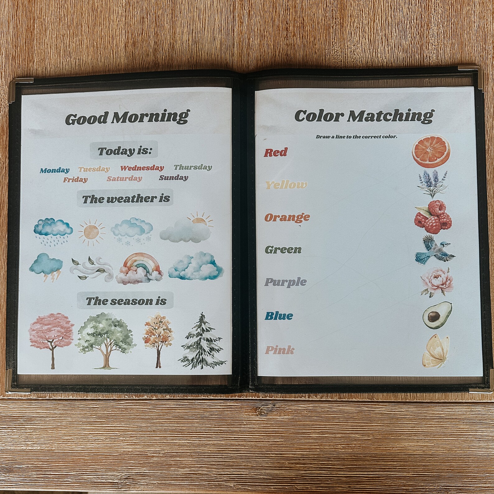 Complete Morning Menu Kit Free Shipping Homeschool Toddler Morning Menu ...