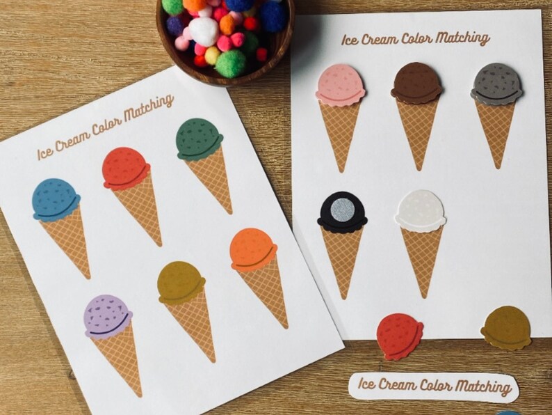 Ice Cream Color Matching / Toddler Color Sorting / Montessori - Etsy ...