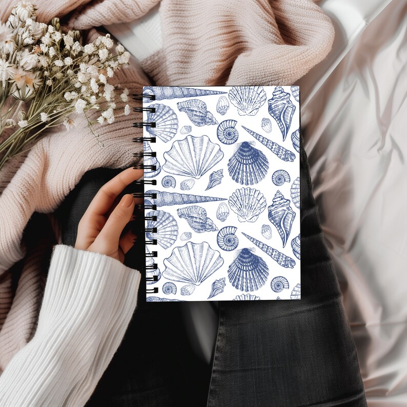 Seashell Notebook Coastal Aesthetic Journal Ocean Lover Gift Idea ...