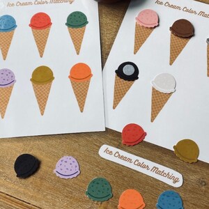 Ice Cream Color Matching Toddler Color Sorting Montessori Toddler ...