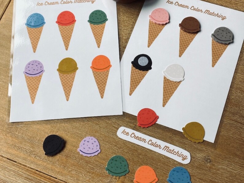 Ice Cream Color Matching / Toddler Color Sorting / Montessori - Etsy