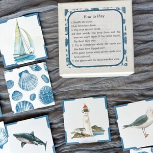 Ocean Memory Game for Kids Ocean Lover Stocking Stuffer Nature Matching ...