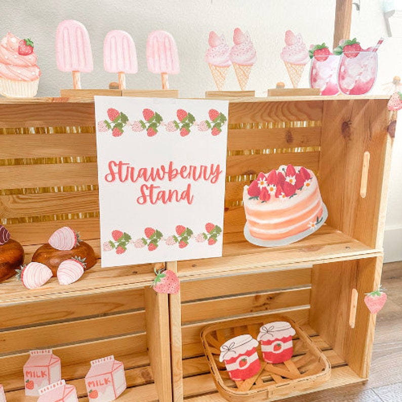 Dramatic Play Strawberry Treats Stand for Birthday Party's and ...