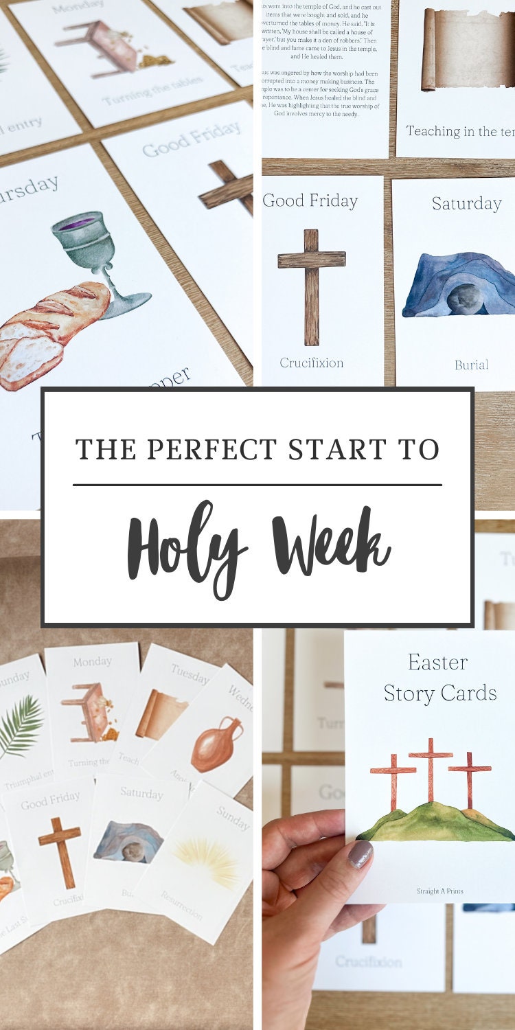 Easter Story Cards Christian Easter Flashcards Easter Basket Stuffers ...