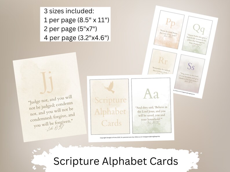 Scripture Alphabet Cards / Bible Verse ABC Cards / Scripture - Etsy