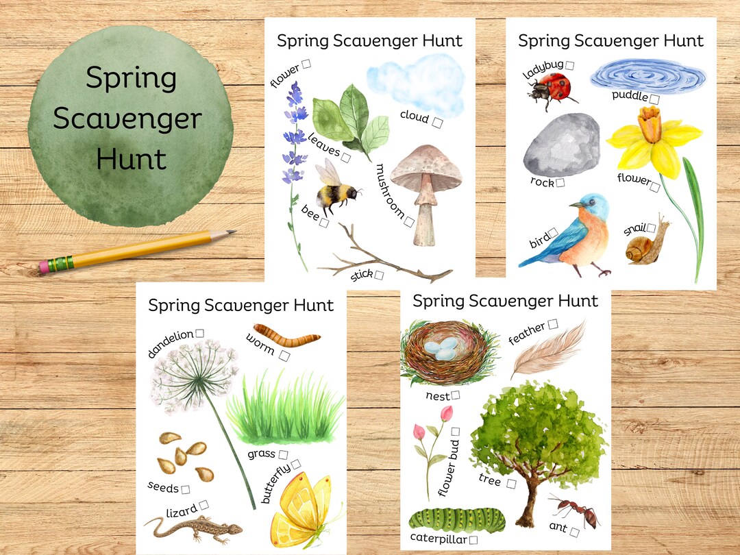 Spring Scavenger Hunt / Nature Activities for Kids / Printable - Etsy