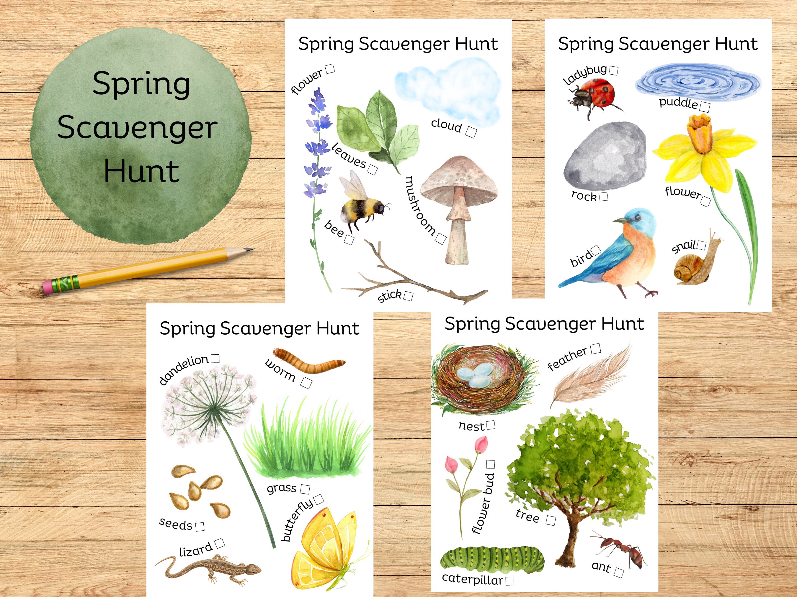 Spring Scavenger Hunt / Nature Activities for Kids / Printable - Etsy
