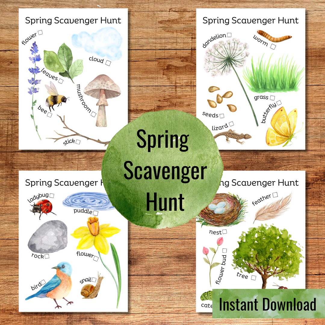 Spring Scavenger Hunt Nature Activities for Kids Printable Games for ...