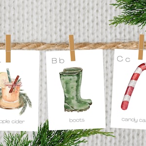 Winter ABC Cards / Christmas Printed Alphabet Cards / - Etsy