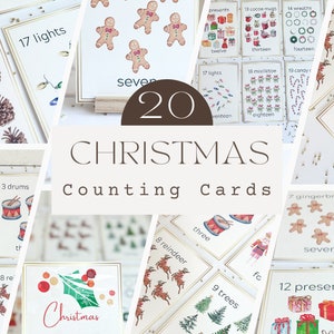 Christmas Number Cards Printable Holiday Preschool Classroom Counting ...
