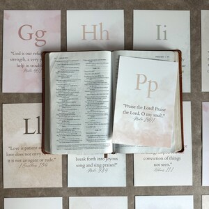 Scripture Alphabet Cards Bible Verse ABC Cards Scripture Memorization ...