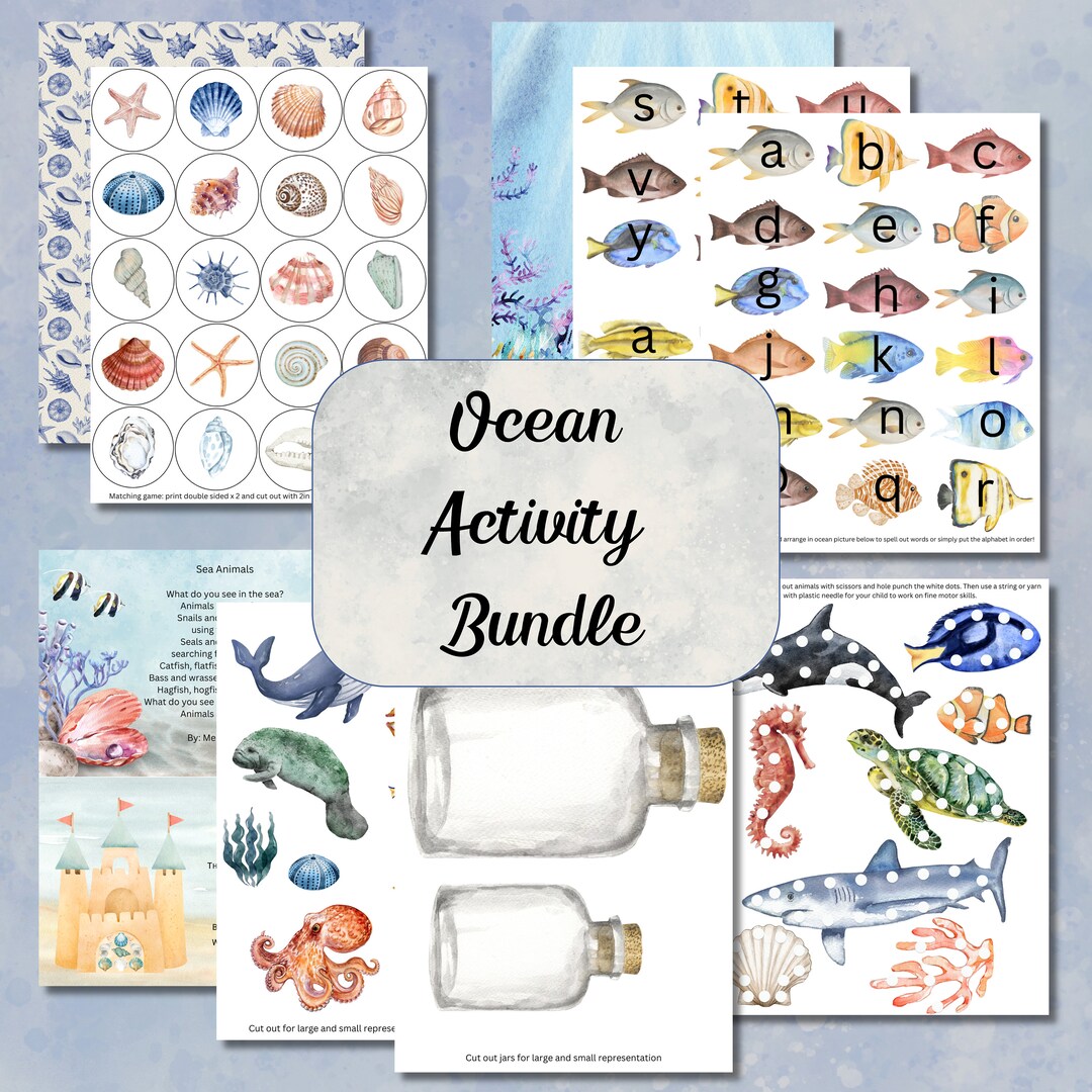 Ocean Morning Basket Activity Bundle for Ocean Lovers Alphabet Learning ...