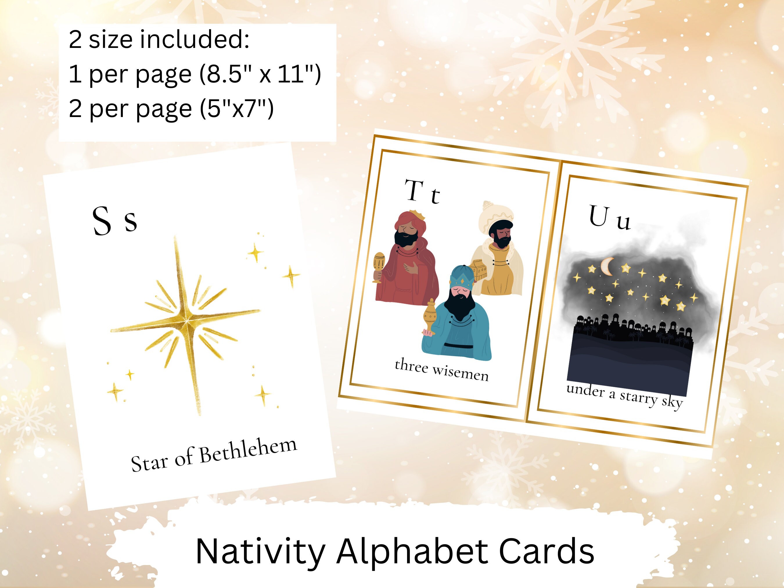Nativity Alphabet Cards / Nativity Christmas Cards / Winter ABC Cards ...