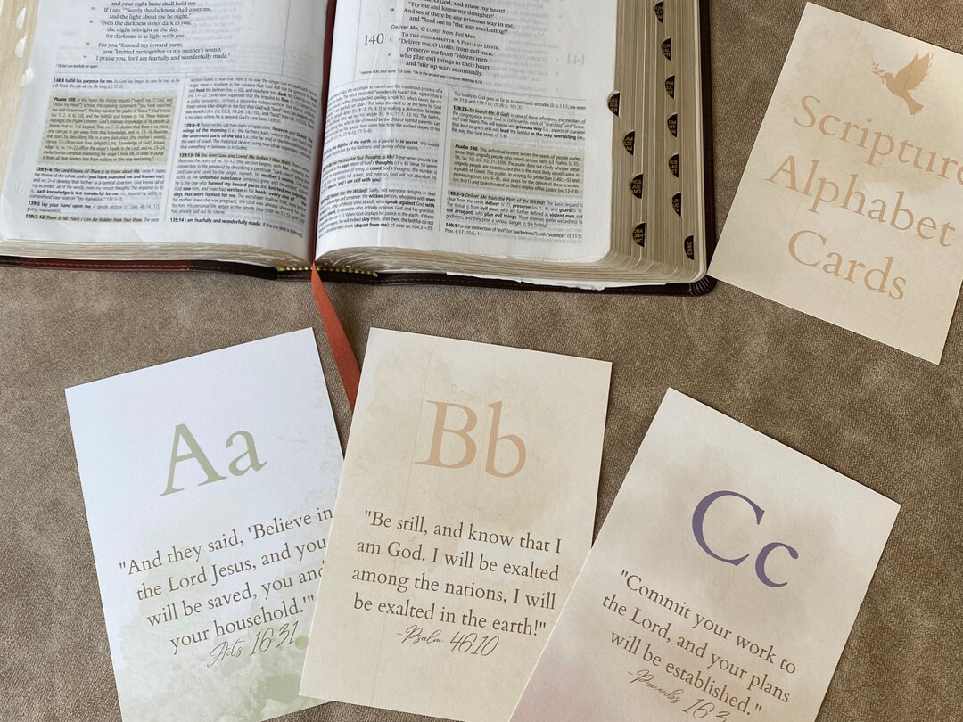 Scripture Alphabet Cards / Bible Verse ABC Cards / Scripture ...