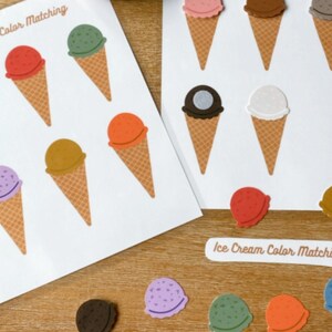 Ice Cream Color Matching Toddler Color Sorting Montessori Toddler ...