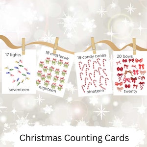 Christmas Number Cards Printable / Holiday Preschool Classroom Counting ...
