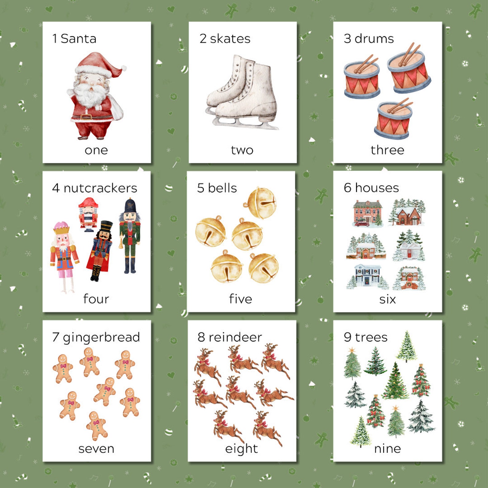 Winter Christmas Bundle Winter Flashcards ABC Activity Flash Cards ...