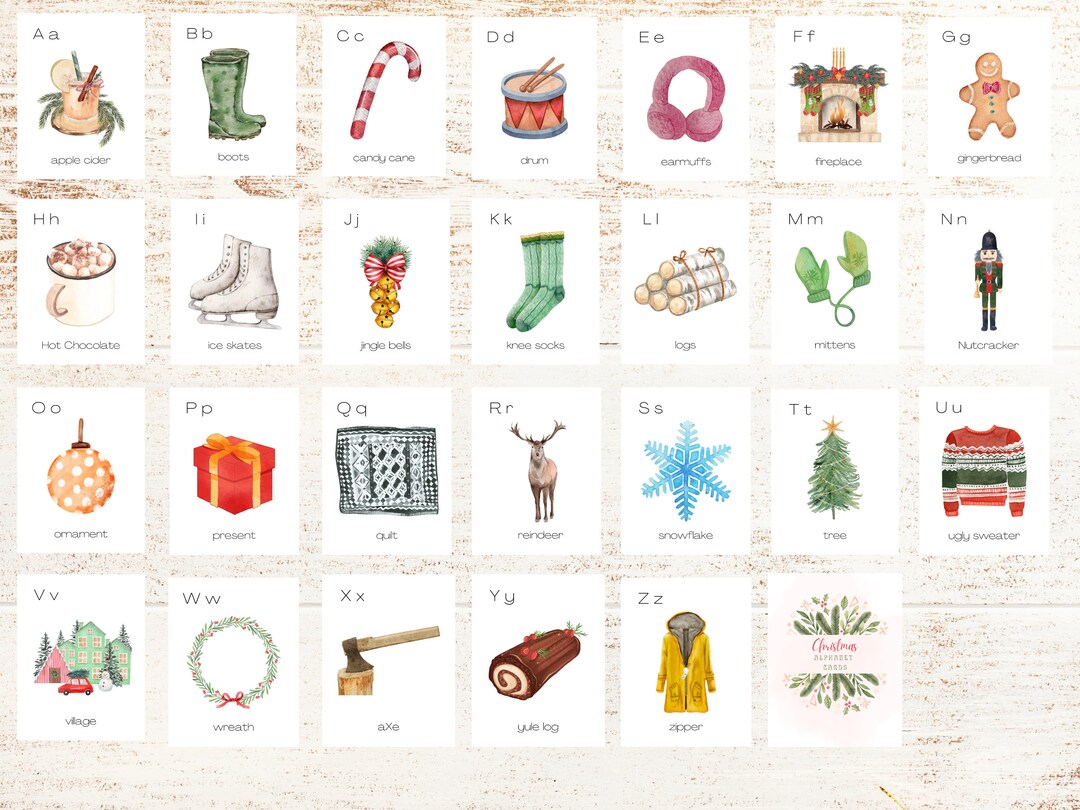 Winter ABC Cards / Christmas Bundle Printable / Homeschool Printables ...