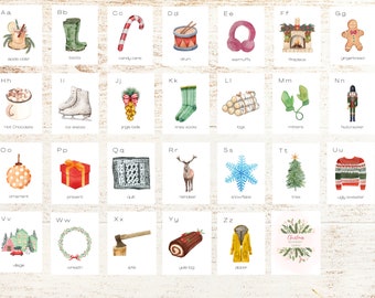 Winter Alphabet Cards - Etsy