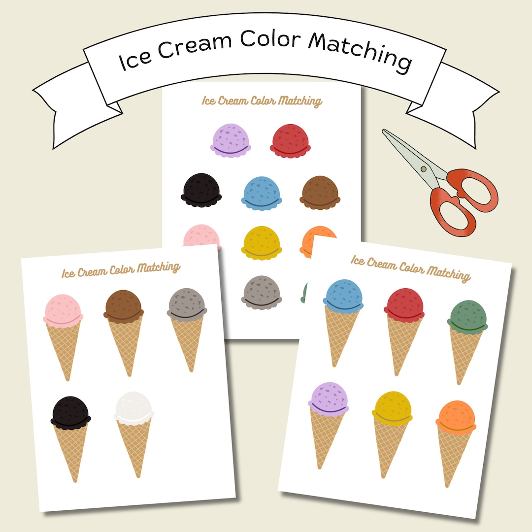 Ice Cream Color Matching Toddler Color Sorting Montessori Toddler ...