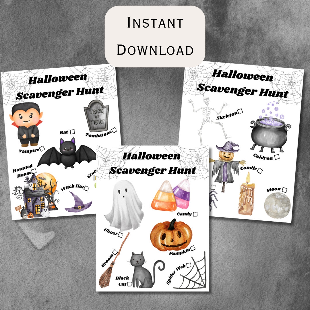 Halloween Scavenger Hunt Activities for Kids Printable Games for Kids ...