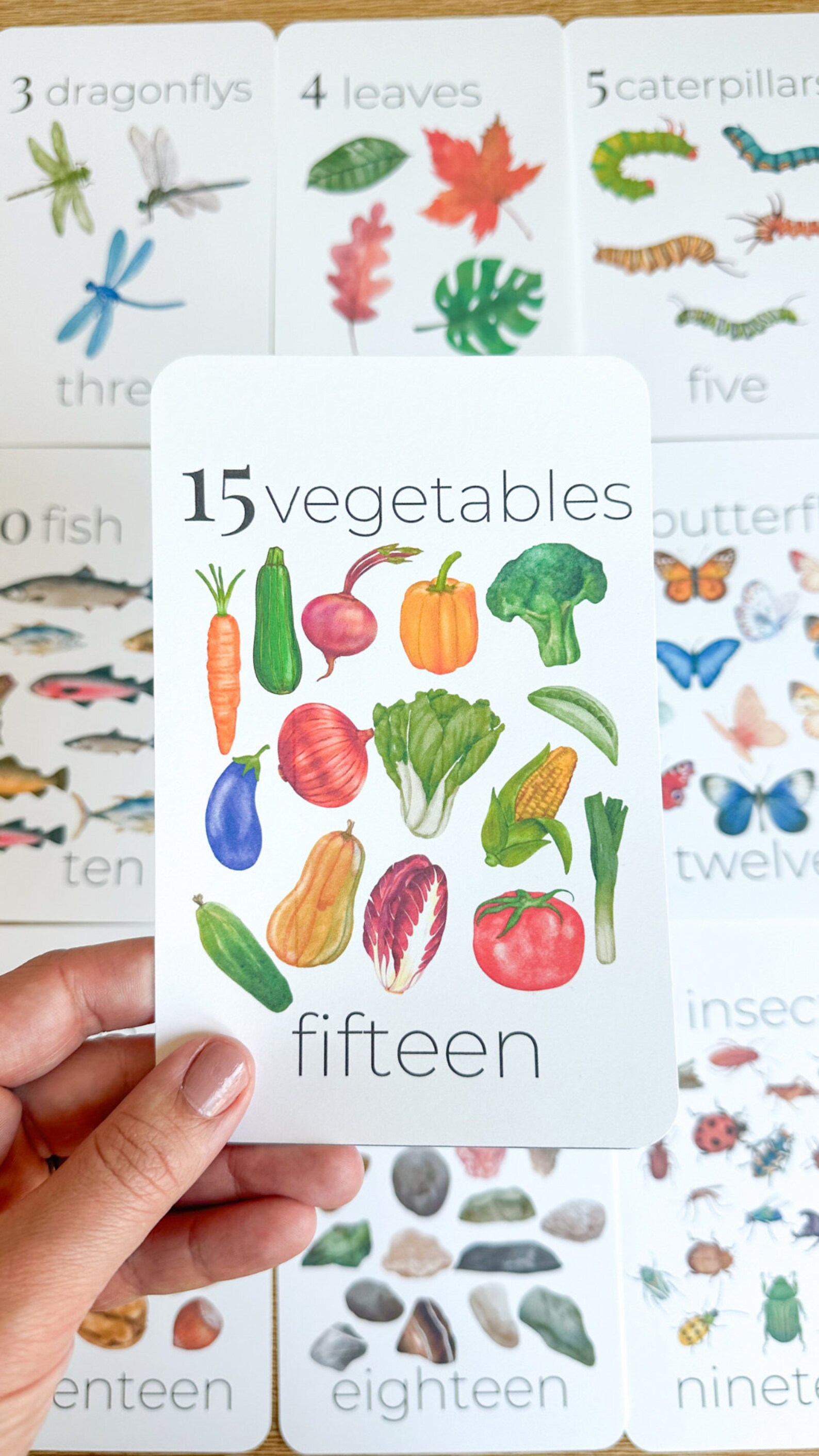 Nature Number Cards 1-20 Classroom Math Counting Cards Nursery Wall Art ...