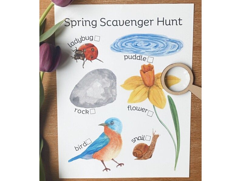 Spring Scavenger Hunt Nature Activities for Kids Printable Games for ...