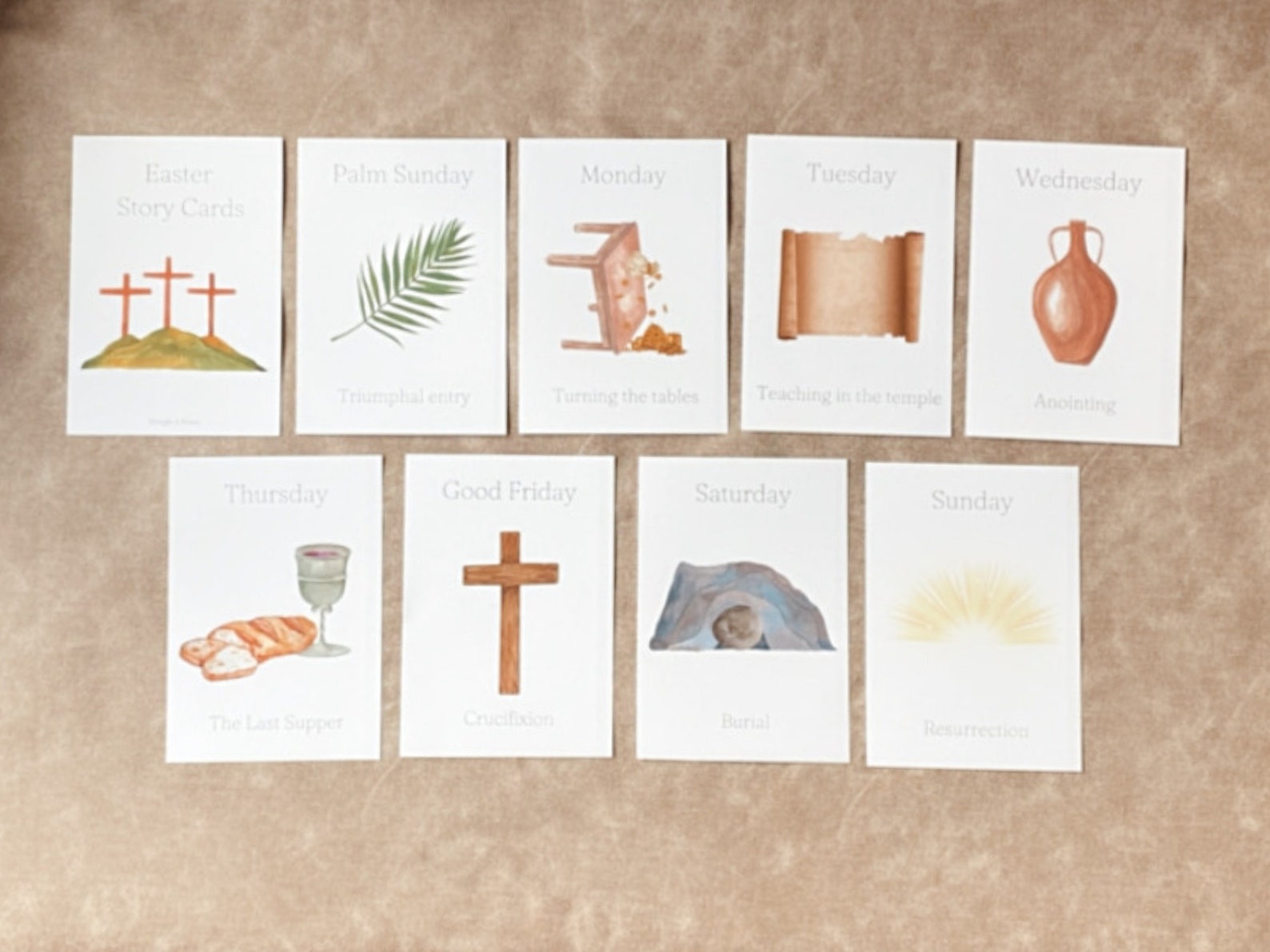 Easter Story Cards Christian Easter Flashcards Easter Basket Stuffers ...