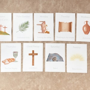 Easter Story Cards Christian Easter Flashcards Easter Basket Stuffers ...