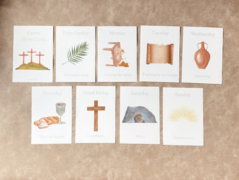 Easter Story Cards Christian Easter Flashcards Easter Basket Stuffers ...