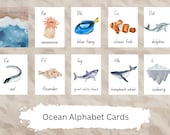 Ocean Alphabet Flash Cards / Ocean Theme Flashcards / ABC - Etsy