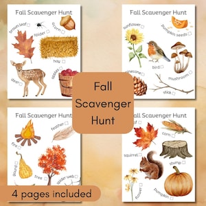 Fall Scavenger Hunt Nature Activity for Kids Printable Games for Kids ...