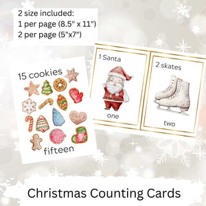 Christmas Number Cards Printable Holiday Preschool Classroom Counting ...