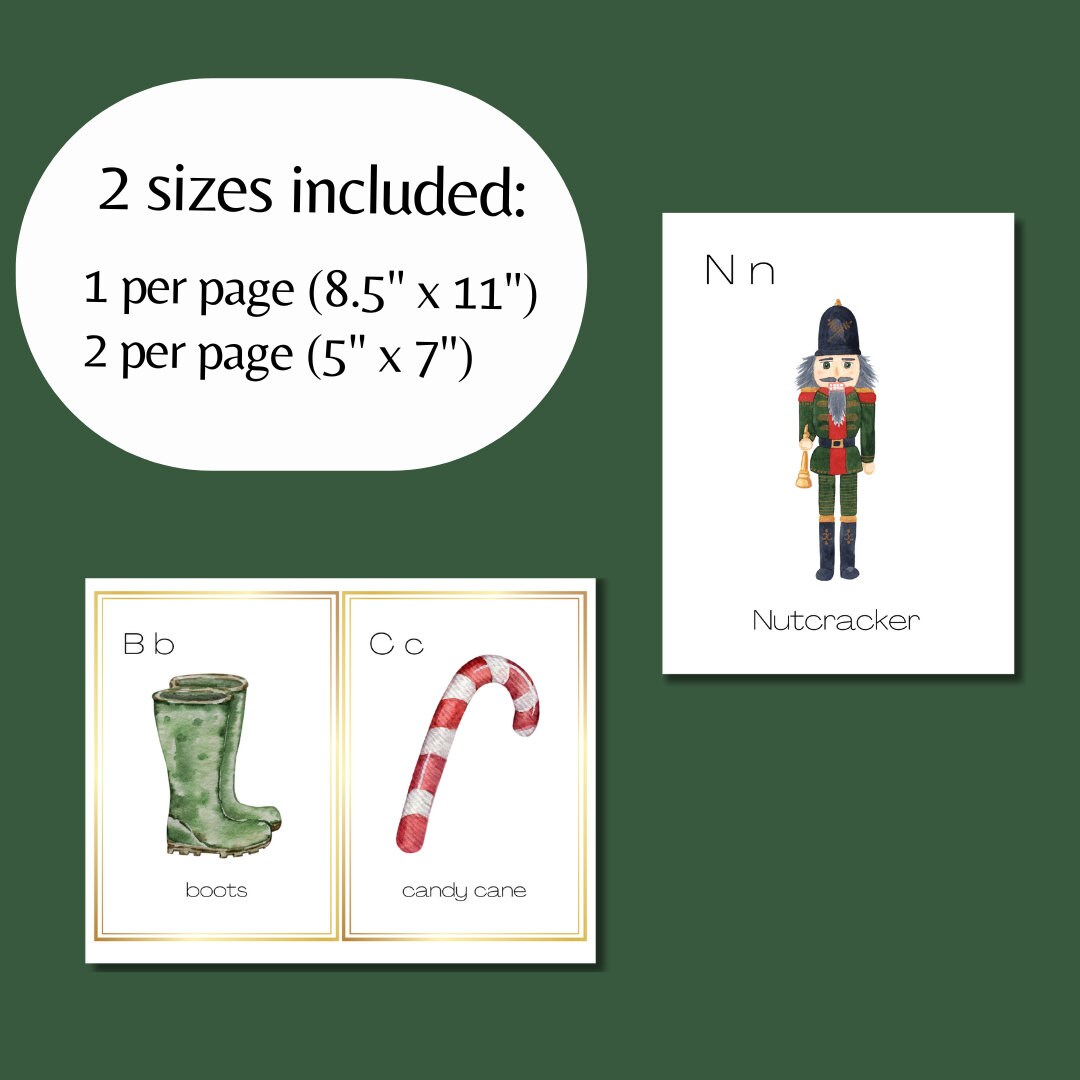 Winter Christmas Bundle Winter Flashcards ABC Activity Flash Cards ...