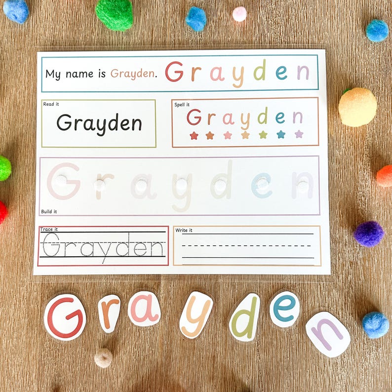 Personalized Name and Birthday Dry Erase Boards Custom Name Learning ...