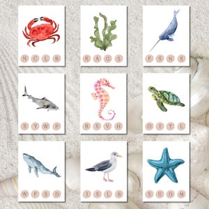 Ocean Letter Clip Cards Activity Ocean Flashcard Bundle Elementary ...