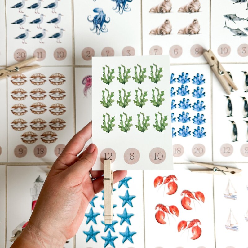 Count and Clip Cards - Etsy
