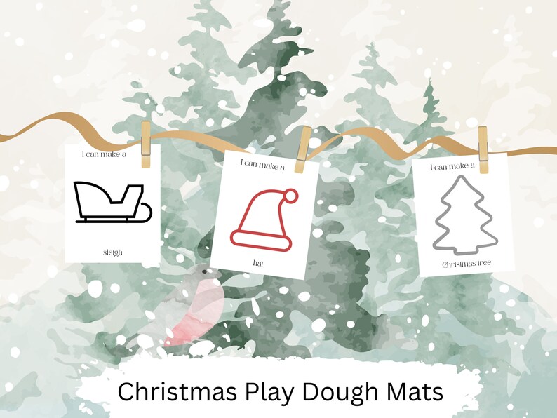 Christmas Play Dough Mats for Kids Play Doh Tools Christmas Gifts for ...