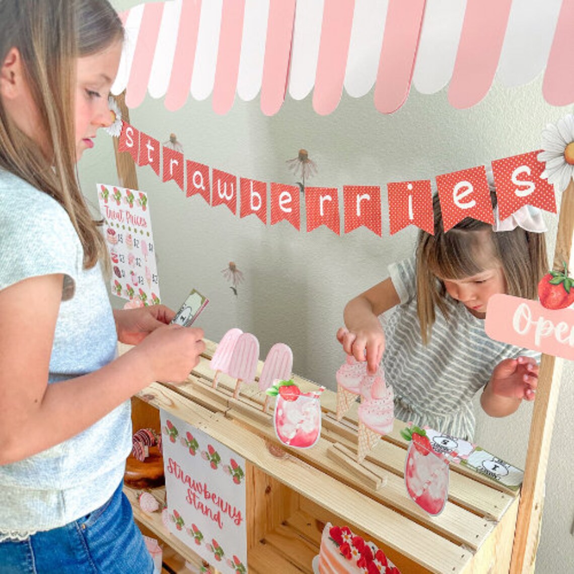Dramatic Play Strawberry Treats Stand for Birthday Party's and ...